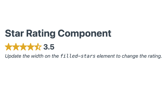 Star Rating Component | Kickstand UI